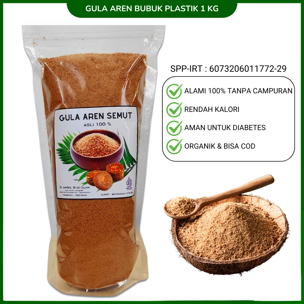 Jual Gula Aren Bubuk Brown Sugar 1 Kg Murni Aren Gula Pasir | Shopee ...
