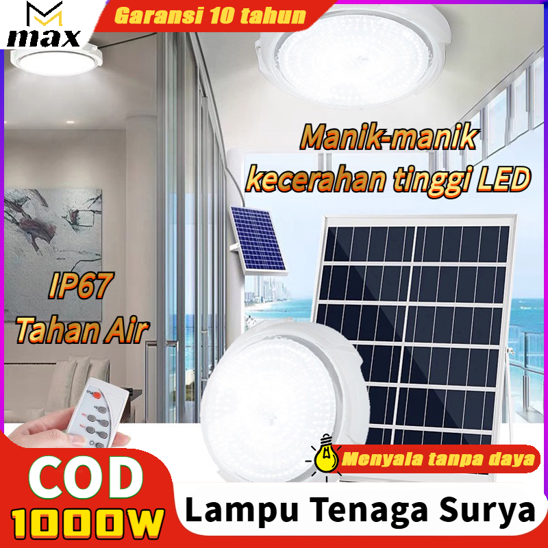 Jual 【Beli 1 gratis 1】1000W lampu tenaga surya indoor Lampu Plafon ...