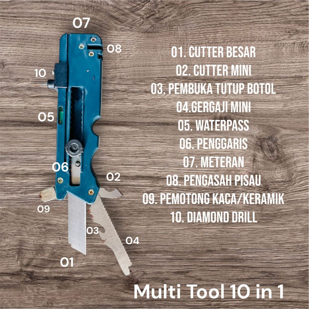 Jual Multy Tool 10 in 1 Cutter Alat Kombinasi Potong Kaca / Keramik ...