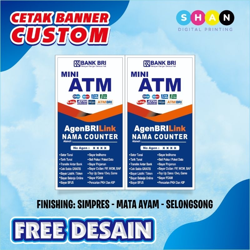 Jual Banner BRILINK | Banner MINI ATM Custom ukuran 50x100 | Shopee ...