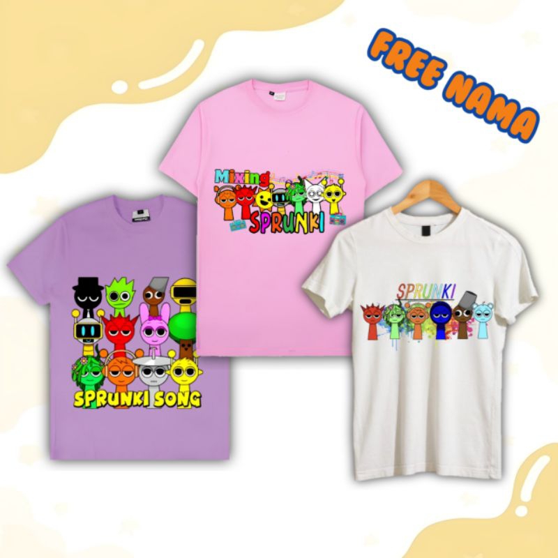 Jual baju anak sprunki usia 2-12 tahun/kaos anak gambar sprunki lucu ...