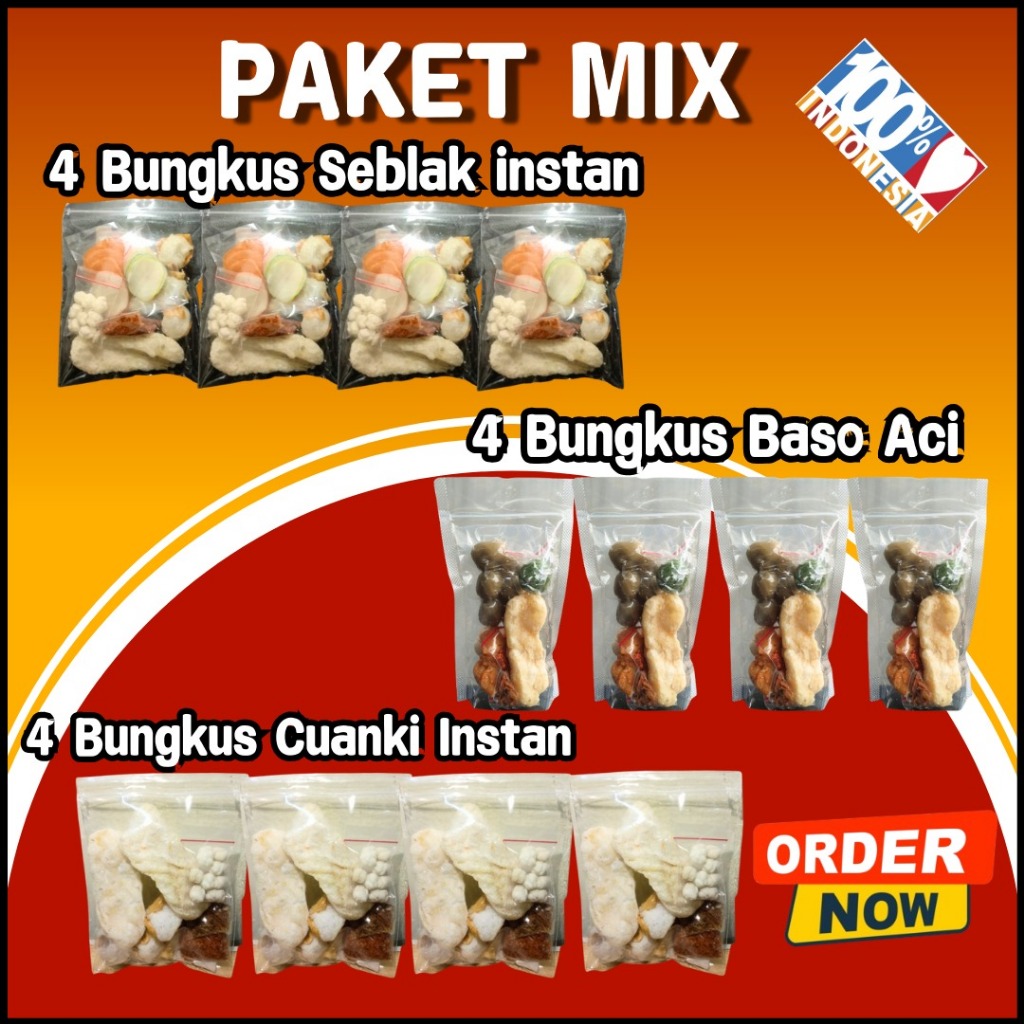 Jual Paket Mix 12 bungkus Baso aci 4 cuanki 4 seblak 4 Murah Hemat ...