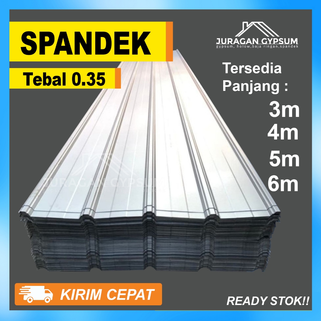 Jual Spandek 0.35 mm | Atap Spandex 0,35 panjang 3m 4m 5m 6m | kanopi ...