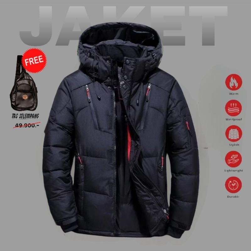 Jual Jaket Anti Air Pria Wanita Tebal Waterproof Windproof Winter Puffer Musim Dingin Gunung ...