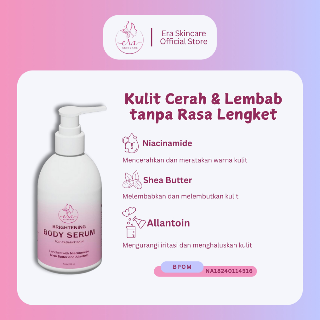 Jual Body Lotion Brightening Serum Mencerahkan, Meratakan Warna Kulit, Melembabkan, Melembutkan ...