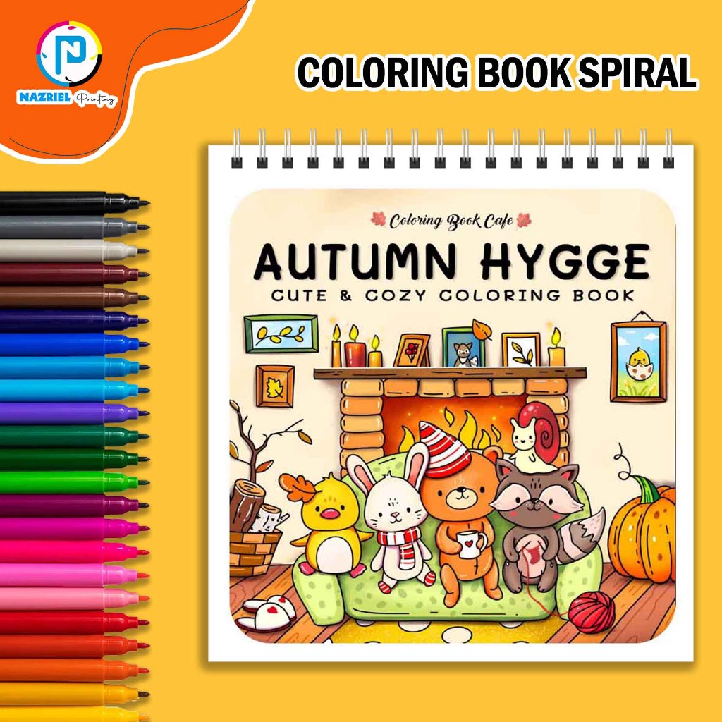 Jual Autumn Hygge Cute and Cozy Coloring Book Buku Mewarnai spiral ...