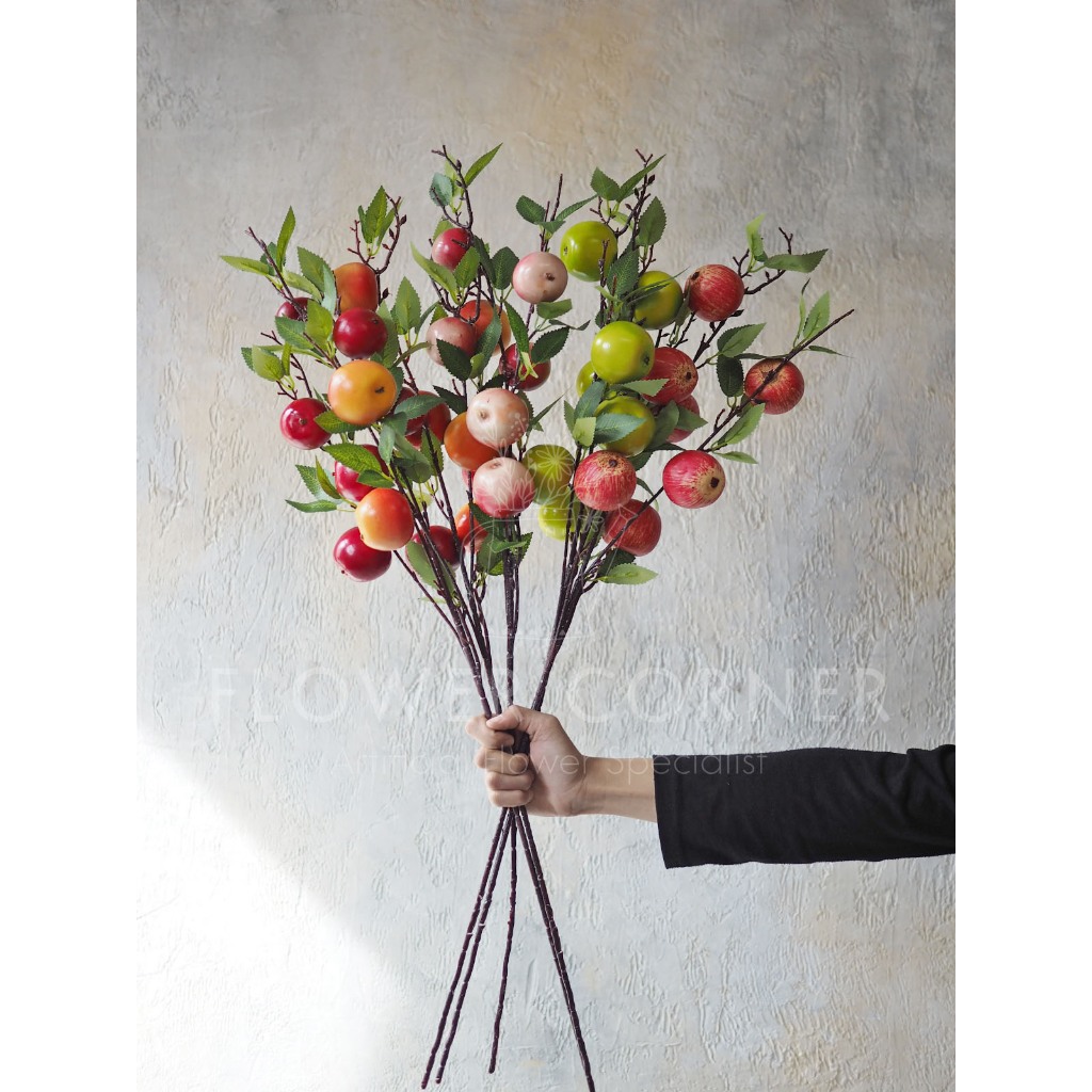 Jual Buah Artificial Apel Apple Spray Tangkai Panjang (B25002) | Shopee ...