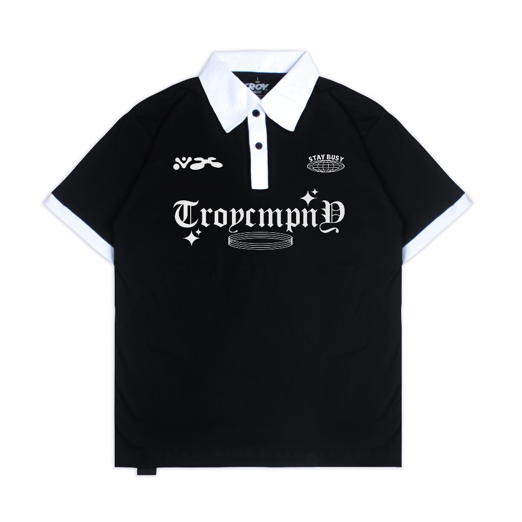 Jual Troy Company Wangky Polo Shirt Black White Luxuria - Kaos Polo ...