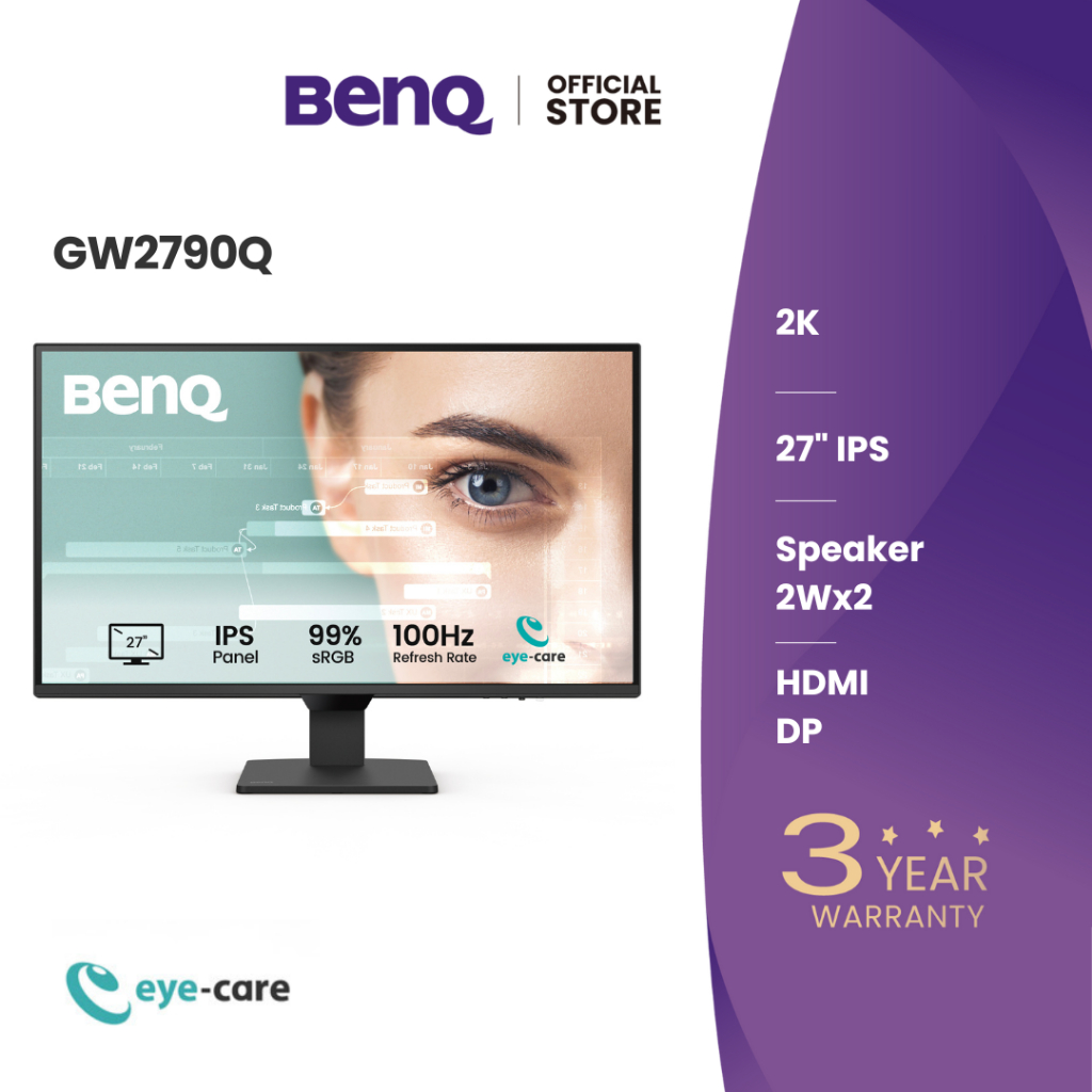 Jual BenQ GW2790Q 27” 2K QHD 100Hz IPS Eye-Care Monitor, HDMI, DP ...