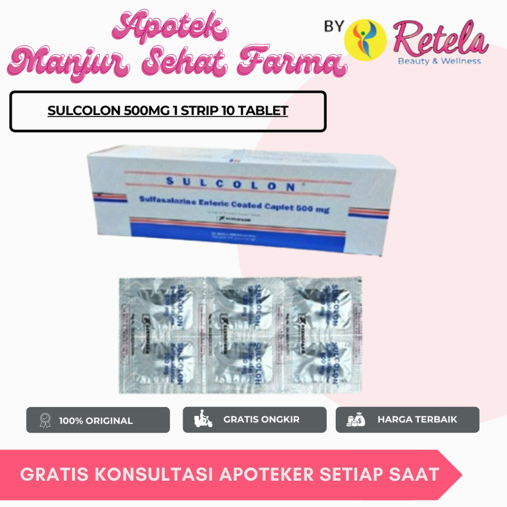 Jual SULCOLON 500MG 1 STRIP 10 TABLET / SULFASALAZINE | Shopee Indonesia