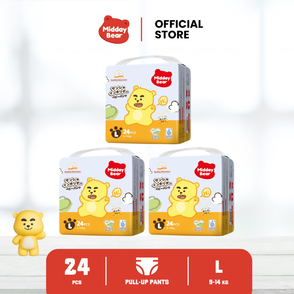 Jual Midday Bear Popok Bayi Holiday Pull-Ups Sekali Pakai Ukuran L 24 ...