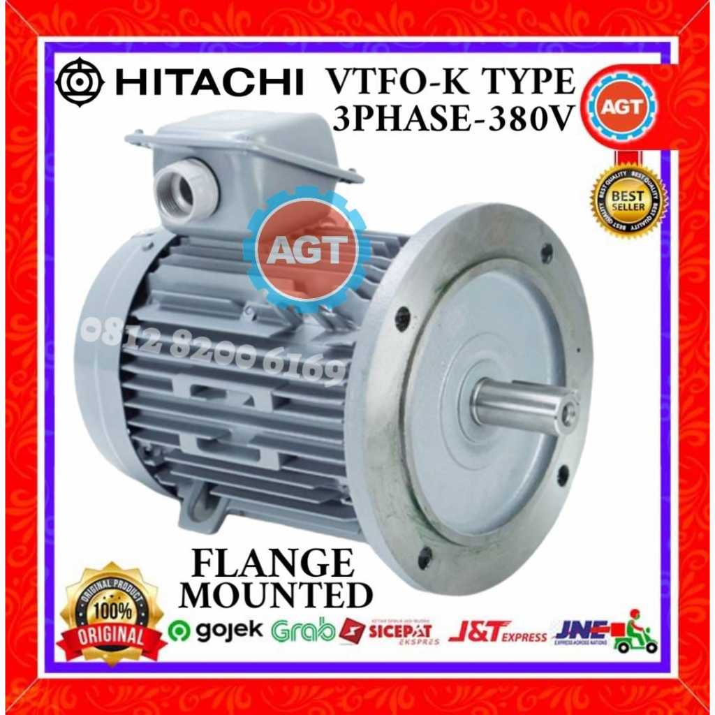 Jual HITACHI MOTOR VTFO-K 4HP 1500RPM/4POLE 3PHASE 380V B5/FLANGE / DINAMO LISTRIK | Shopee ...