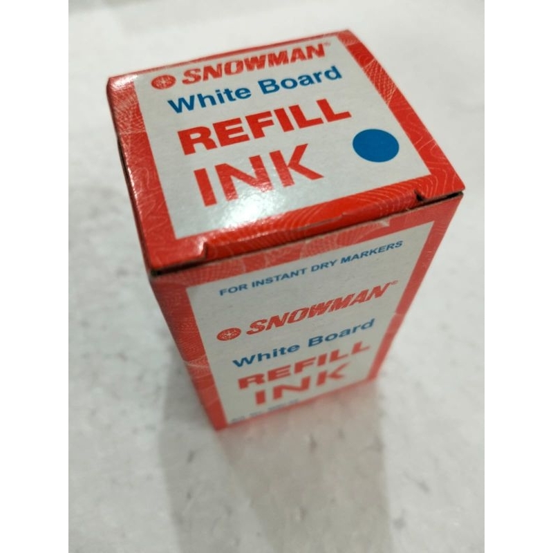 Jual JUAL PER PCS TINTA SPIDOL WHITEBOARD BIRU MERK SNOWMAN REFFILL ...