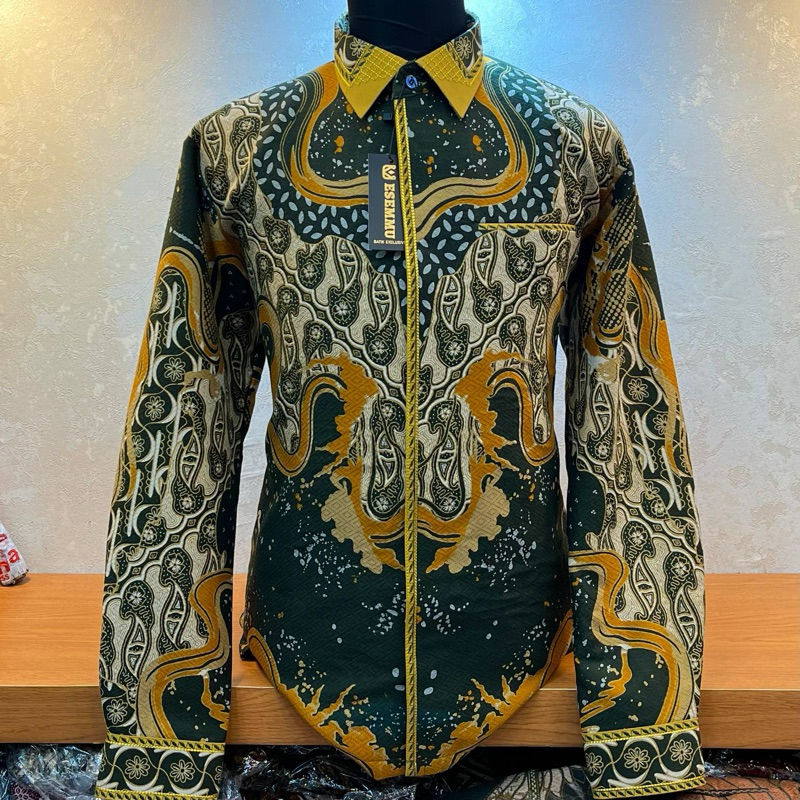 Jual KEMEJA BATIK BAHAN DOLBY PREMIUM COMBINASI JAITAN SMOCK BORDIR ...