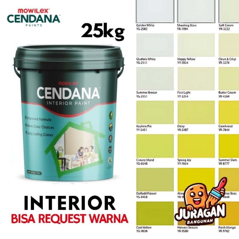 Jual CENDANA Mowilex Interior Paint WB1999 PUTIH 25kg MATTE DOFF | Cat ...