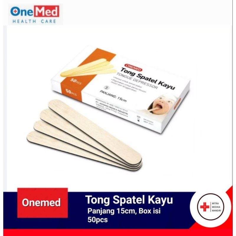 Jual Tong Spatel Kayu Tongue Spatula Per Box Onemed | Shopee Indonesia