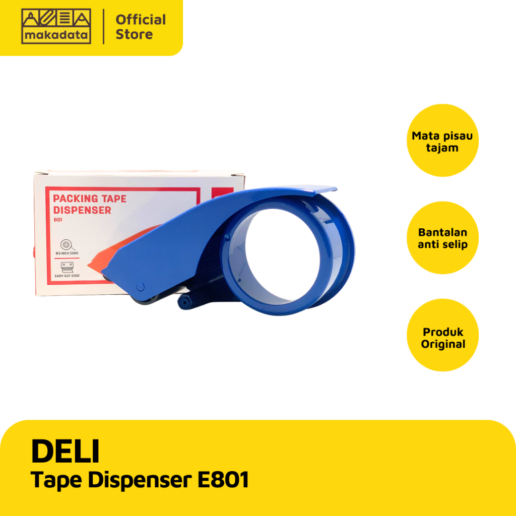 Jual TAPE CUTTER / TAPE DISPENSER / PEMOTONG PITA PEREKAT DELI E801 (1 PCS) MURAH | Shopee Indonesia