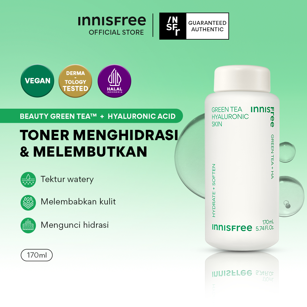 Jual Innisfree Green Tea Hyaluronic Skin Toner 170ml / Hydrating Toner ...