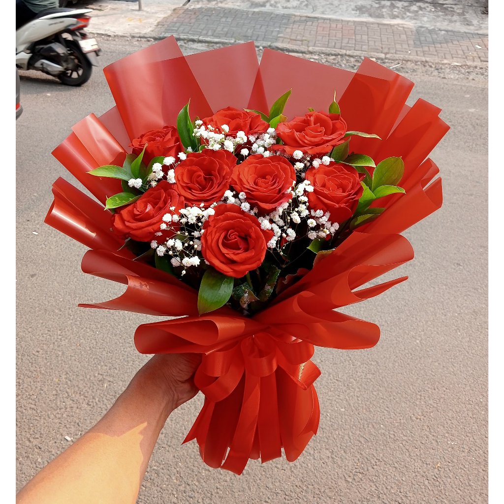 Jual ROSE HAND BOUQUET 10 TANGKA ASLI FRESH | BUKET BUNGA ASLI ...