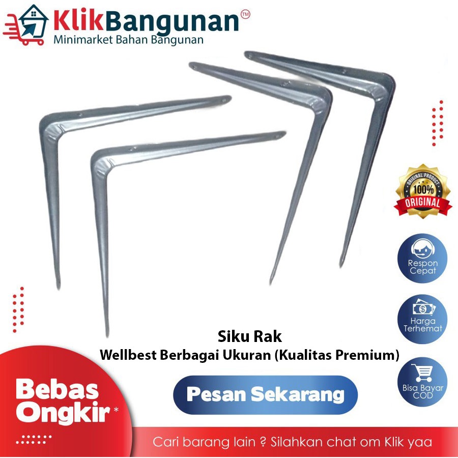 Jual WELLBEST SIKU RAK BERBAGAI UKURAN / SIKU PENYANGGA RAK BESI ...