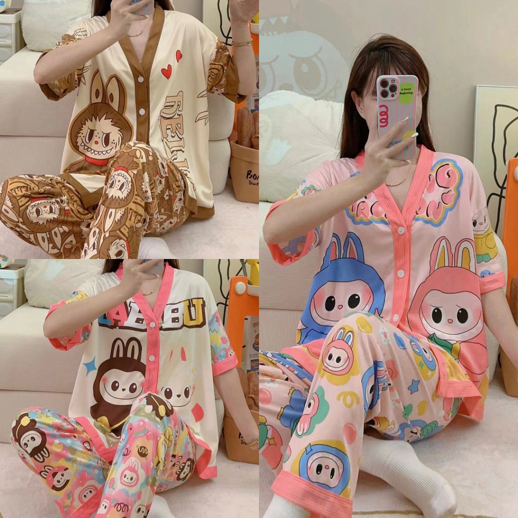 Jual Piyama Baju Tidur Labubu KW PopMart Wanita LEISURE WEAR Import ...