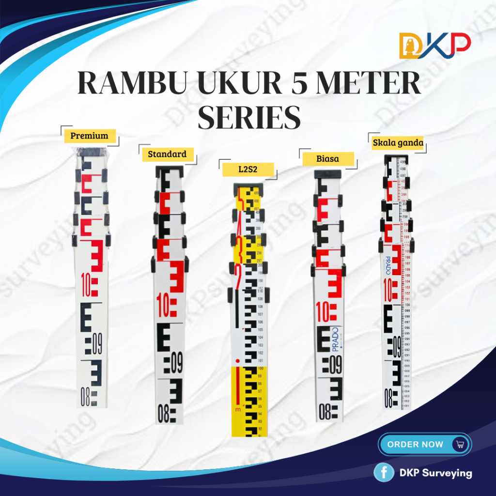 Jual Rambu Ukur / Bak Ukur 5 meter / Mistar Ukur / Levelling Staff 5m ...
