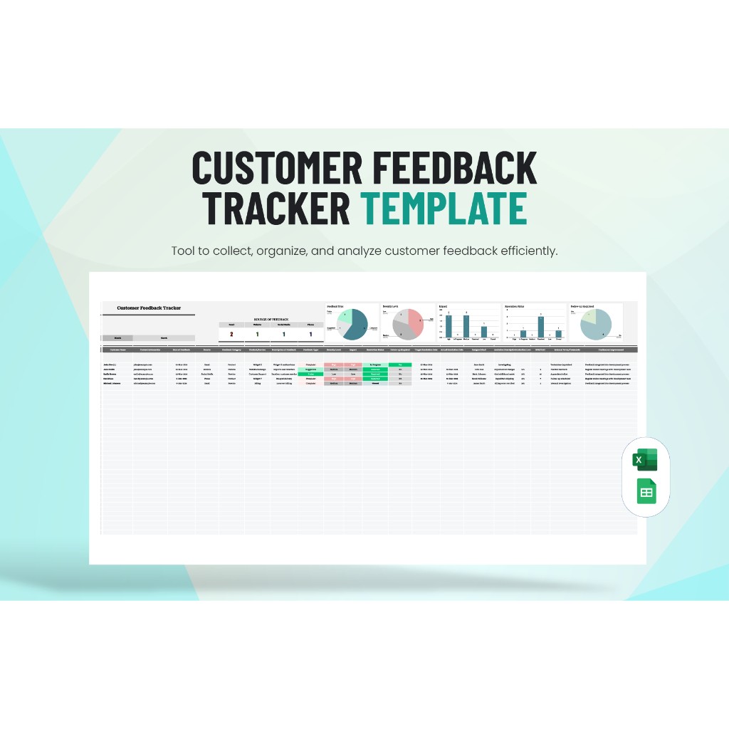 Jual Template Pelacak Umpan Balik Pelanggan Customer Feedback Tracker ...
