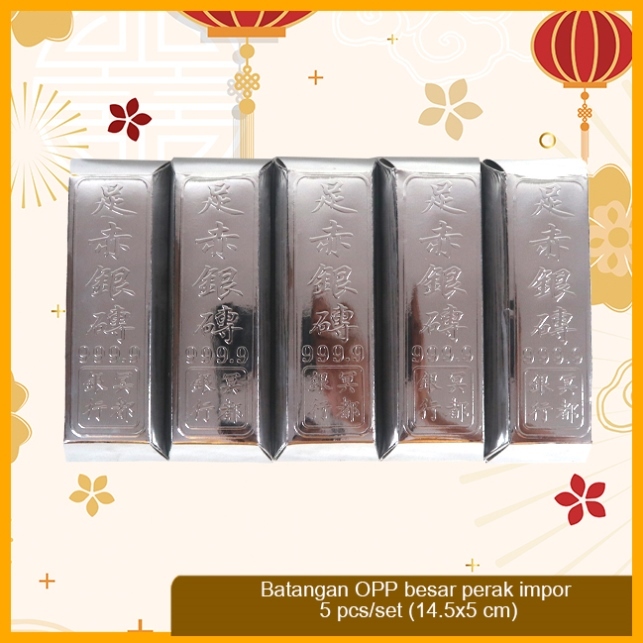 Jual Kim tiau perak / Batangan OPP besar perak impor 5 pcs/set (14.5x5 ...