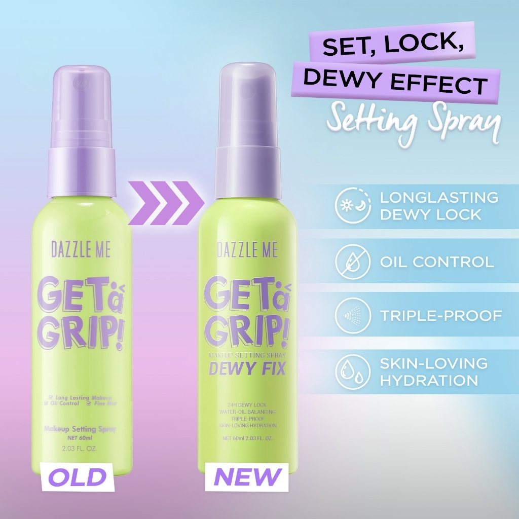 Jual DAZZLE ME Setting Spray I Get a Grip! Makeup Setting Spray Dewy ...