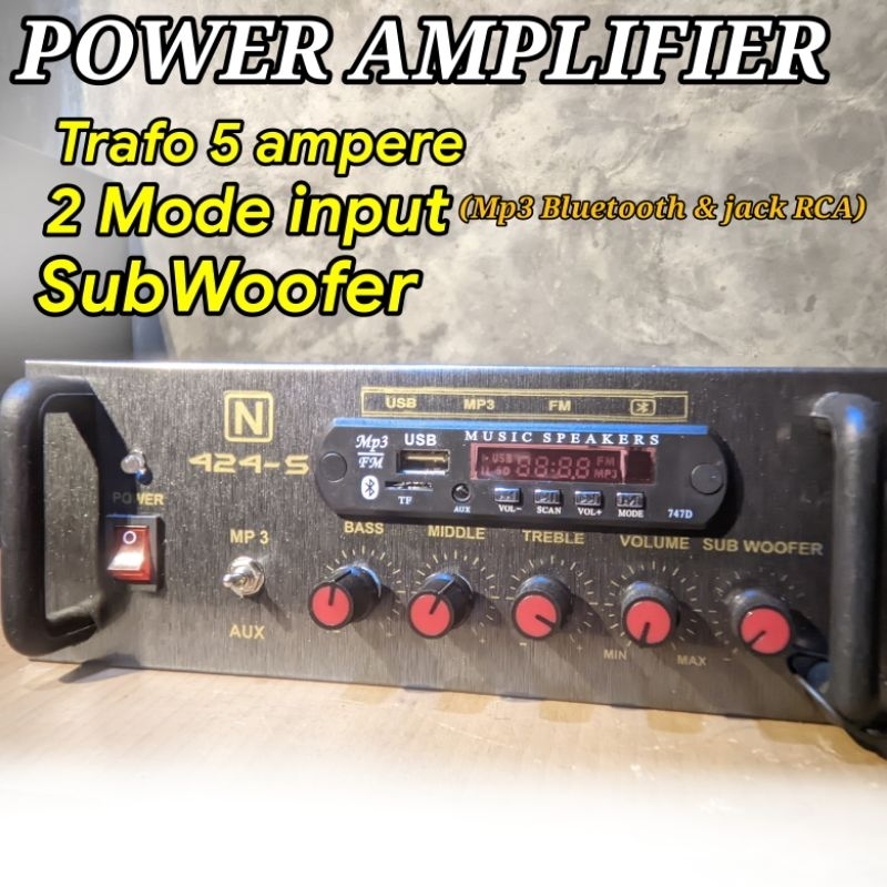 Jual POWER AMPLIFIER 5 AMPERE MP3 BLUETOOTH SUBWOOFER (RAKITAN ...