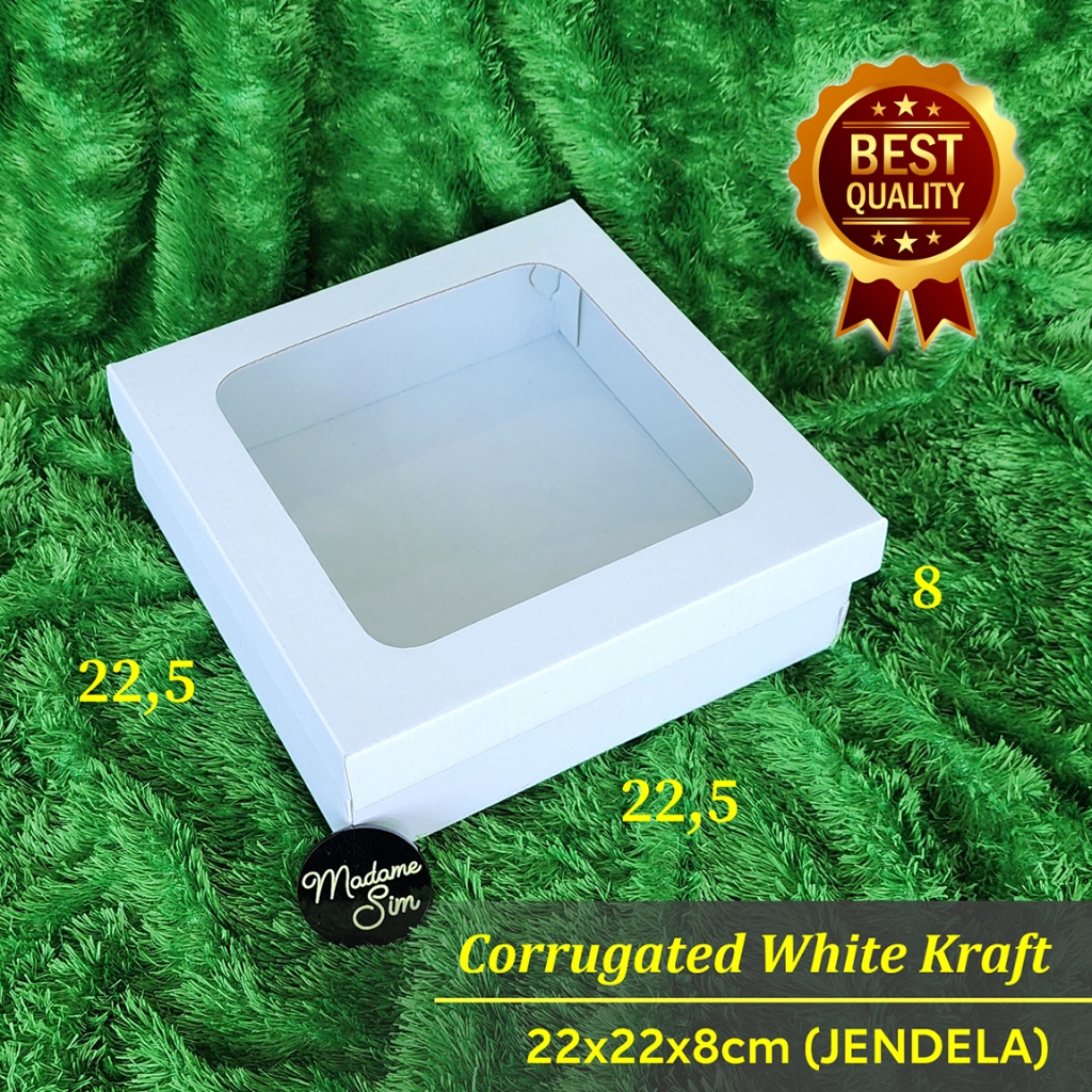 Jual KOTAK KUE - CAKE BOX - DUS BOLU 22x22x8 - JENDELA - WK (ISI : 10 ...