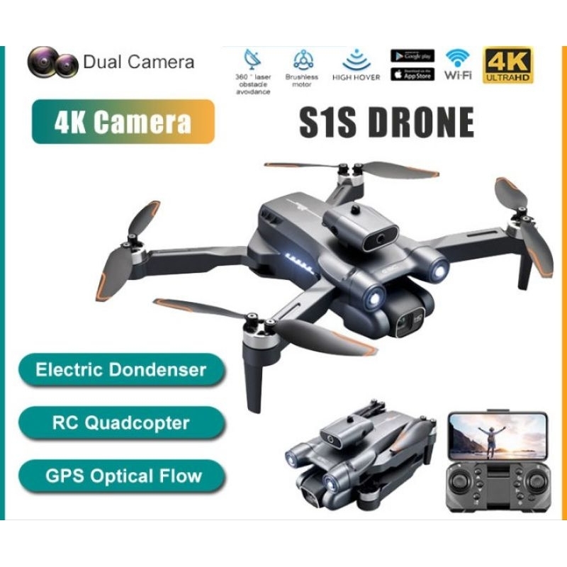 Jual Drone Kamera S1S optical flow dual camera wifi fpv terbang stabil original | Shopee Indonesia