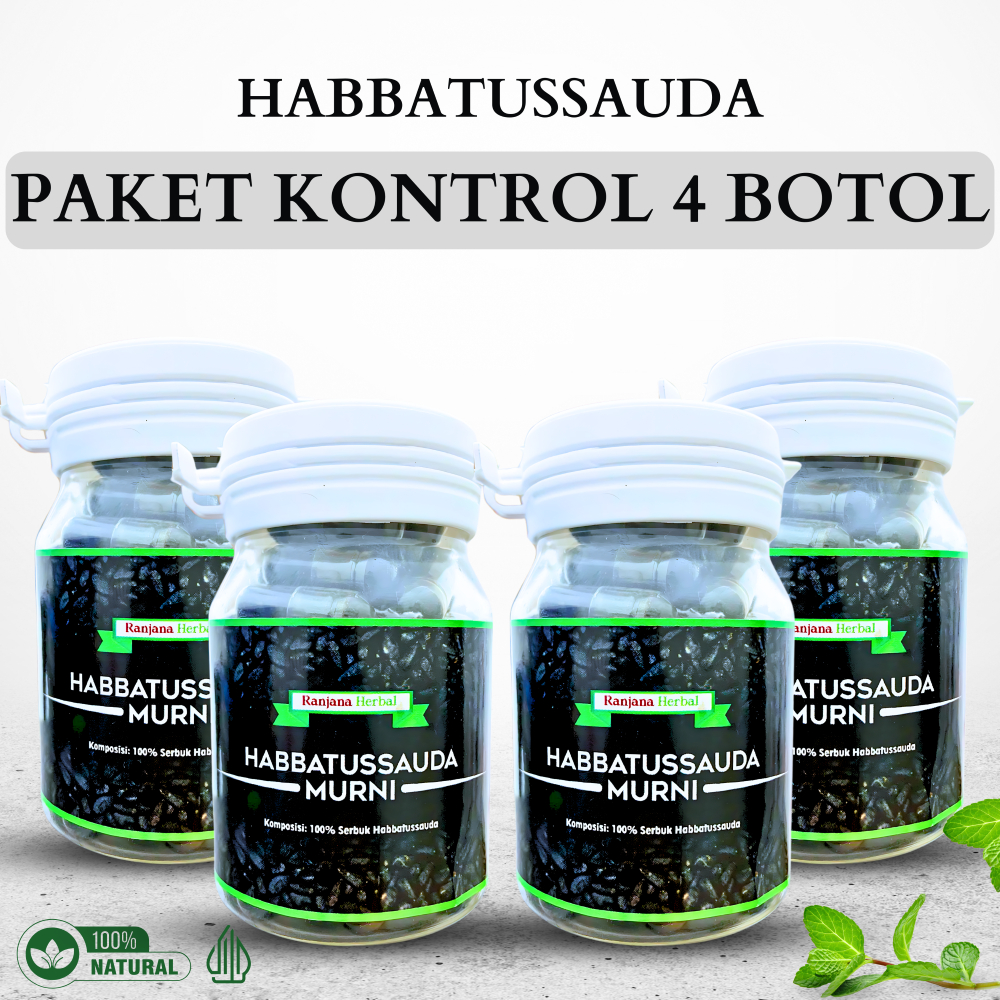 Jual Kapsul Habbatussauda Jintan Hitam Paket Kontrol 4 Botol Obat ...