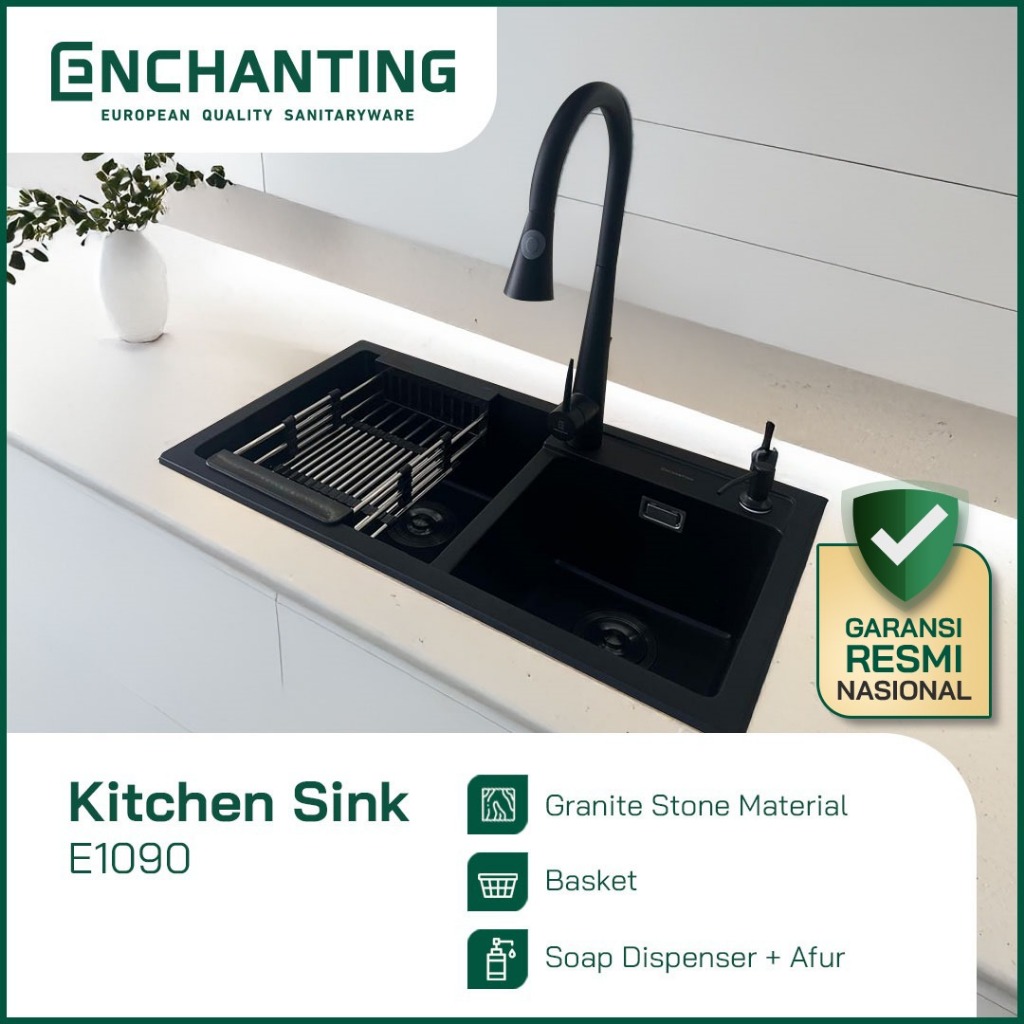 Jual ENCHANTING Kitchen Sink E1090+E1583 Bak Cuci Piring Dapur Granite ...