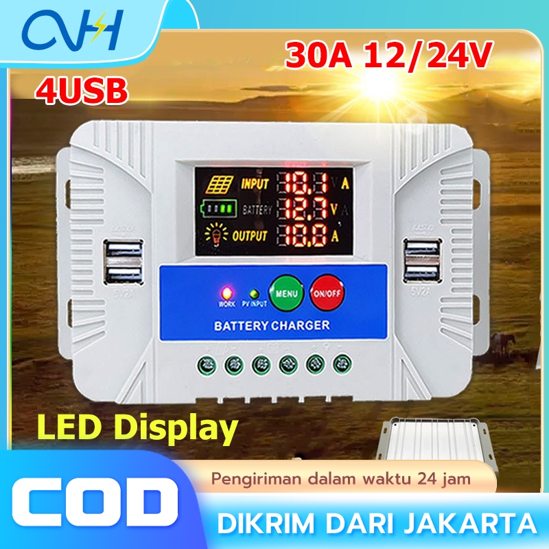 Jual 【Ready Stock】Pengisi Daya Tenaga Surya PWM 30A Pengisi Daya Tenaga Surya Baterai Pengontrol ...