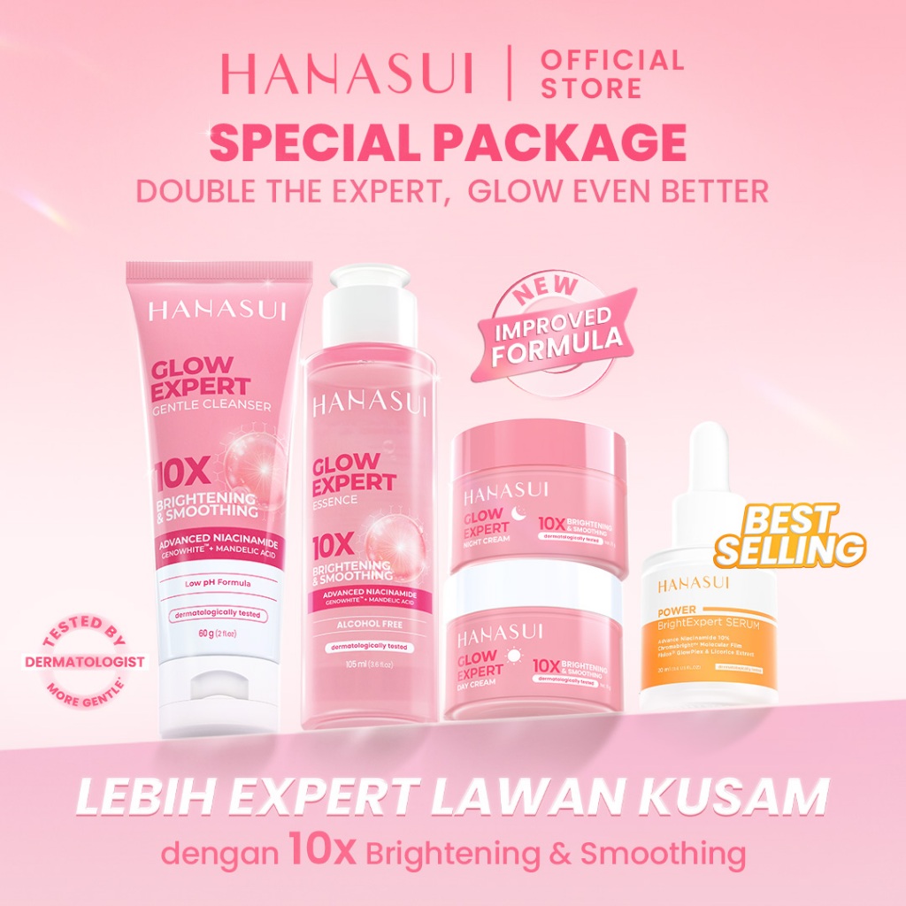 Jual [Special Package] Hanasui Double Expert, Glow Better Set 4 pcs ...