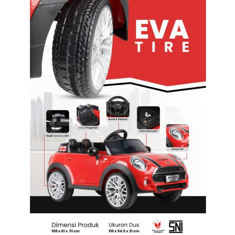 Jual Mobil Aki Mini Cooper Ban Karet Eva Original PMB m7188 Eva Vibe ...
