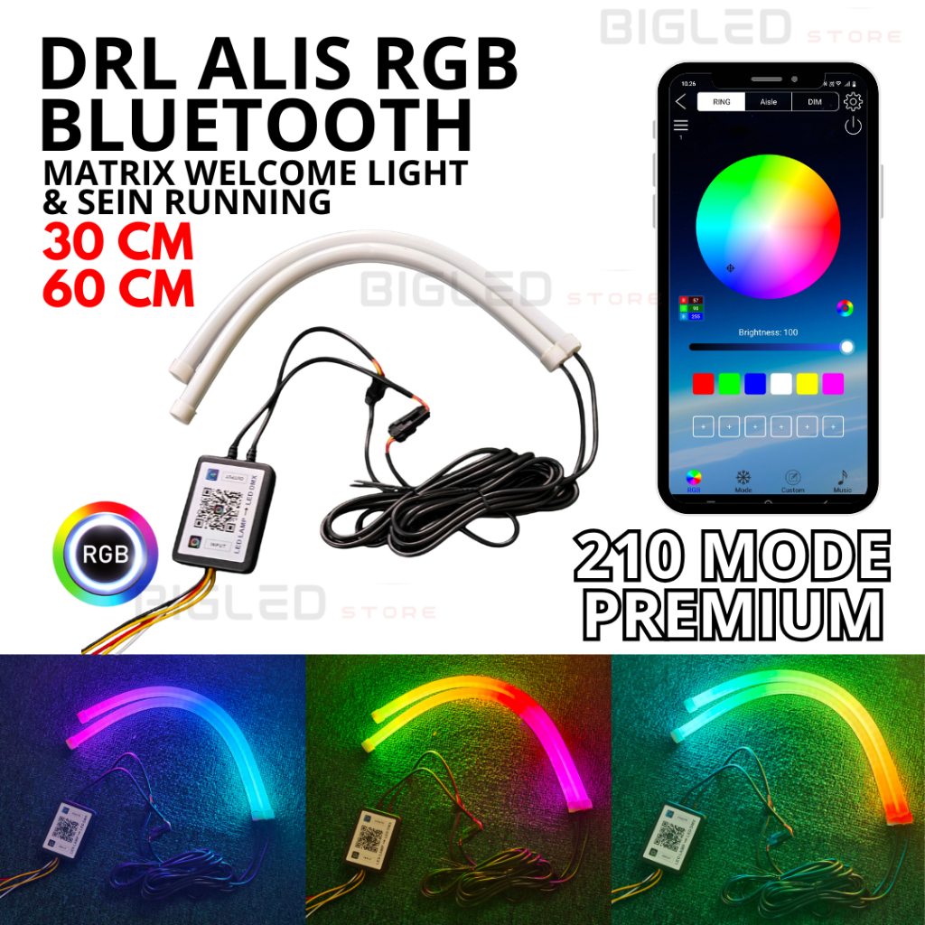 Jual DRL ALIS RGB BLUETOOTH MATRIX GRADE A WELCOME LIGHT SEIN RUNNING ...
