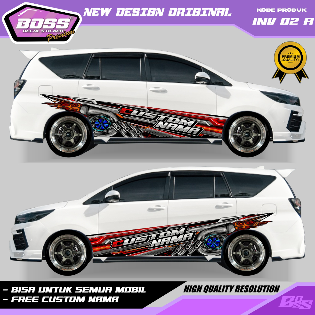 Jual INV02-STIKER DECAL MOBIL INNOVA SIGRA CALYA YARIS JAZZ BRIO-STIKER ...