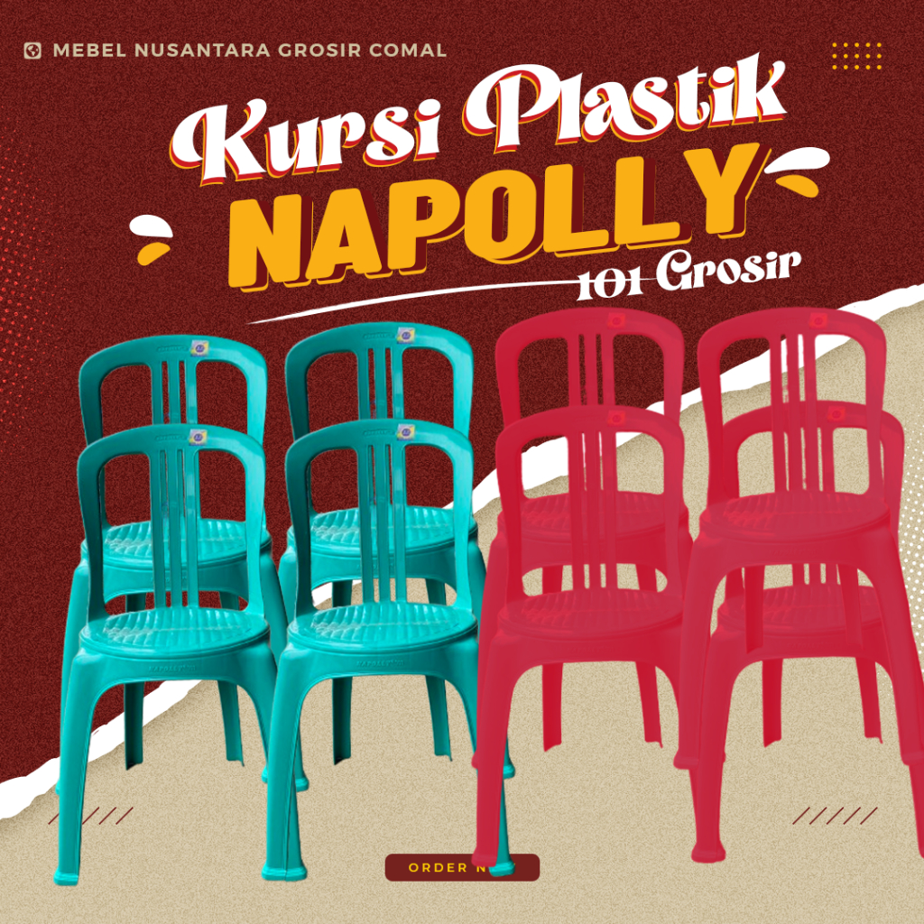 Jual PAKET KURSI PLASTIK NAPOLLY Original 101 5, 10, 20 & 30 BIJI ...