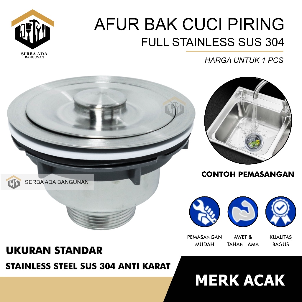 Jual Saringan Wastafel Stainless Anti Karat Saringan Afur Saringan ...