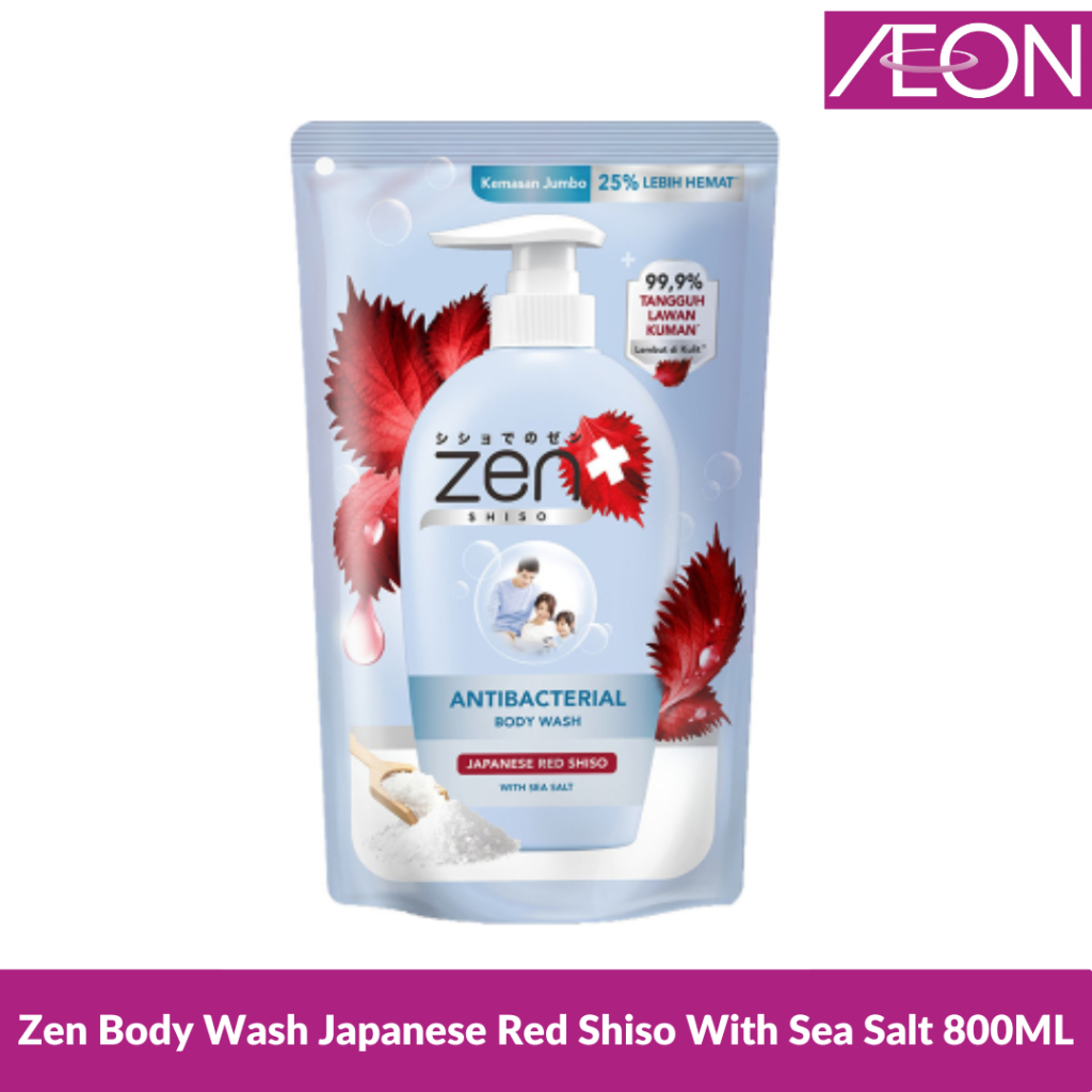 Jual Zen Antibacterial Body Wash Red Shiso & Sea Salt 800 ml | Shopee ...