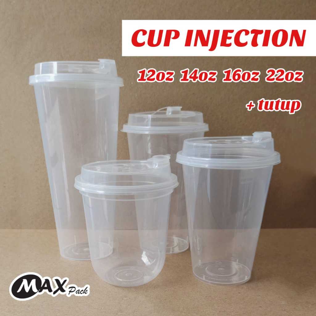 Jual Cup Injection Tebal 12oz 380ml / 14oz 400ml / 16oz 500ml / 22oz ...