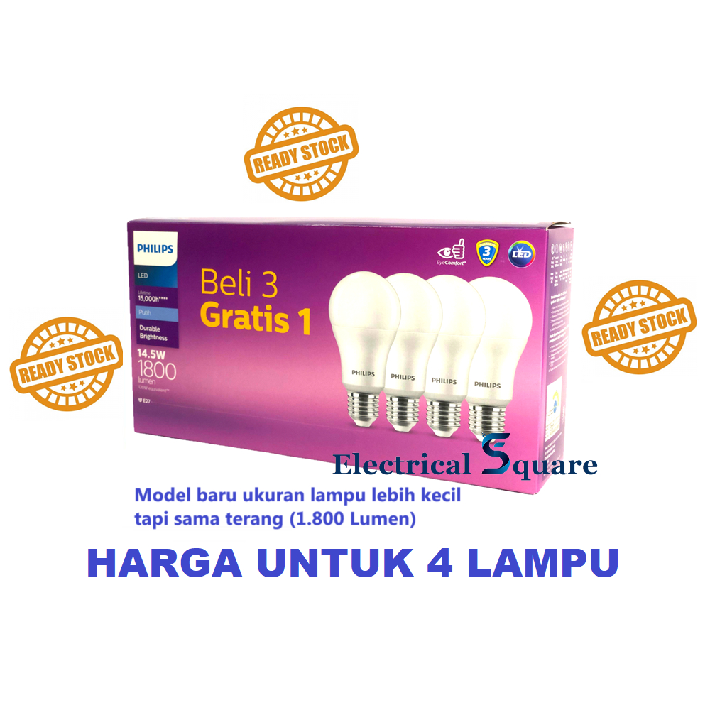 Jual Lampu Philips LED Paket 14.5 Watt Putih - LED Multipack 14.5W 14 ...