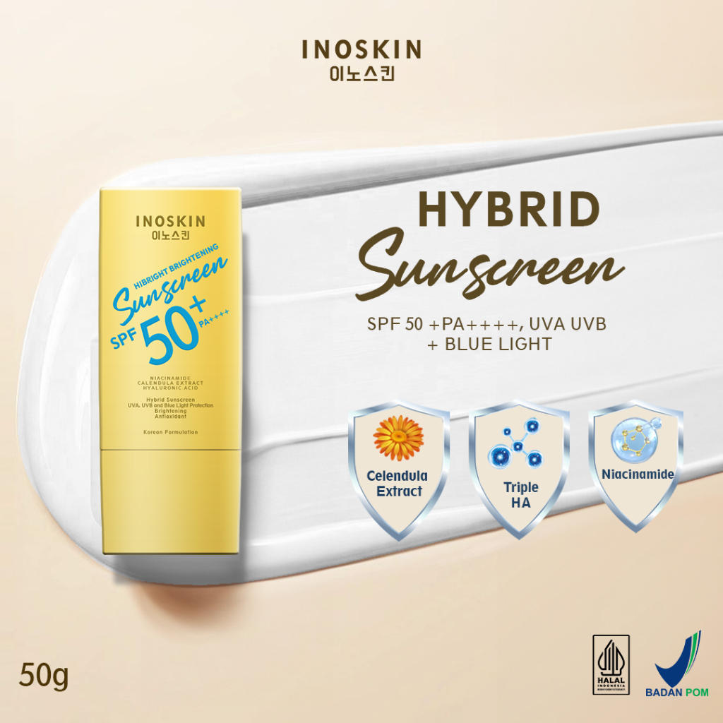 Jual Inoskin Hibright Brightening Sunscreen Cream 50mL | Shopee Indonesia