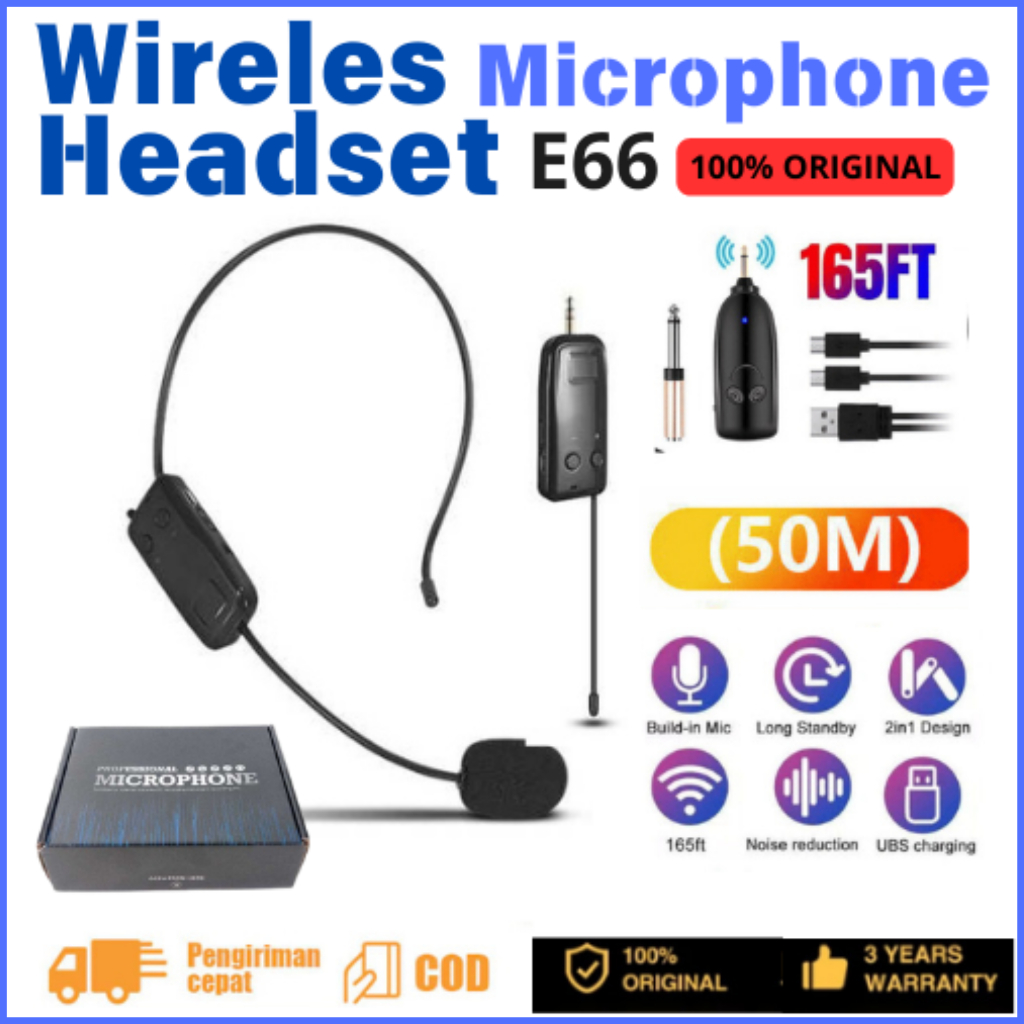Jual Bergaransi Erilles Mik Microphone Wireless Clip On Imam Mesjid Tanpa Kabel Suara Jernih 2 ...