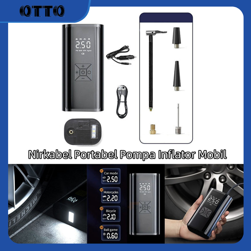 Jual [OTTO] Pompa Ban Mobil Elektrik LED Tampilan Digital Nirkabel ...