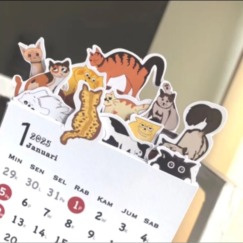 Jual kalender meja tema kucing 2025 | Shopee Indonesia