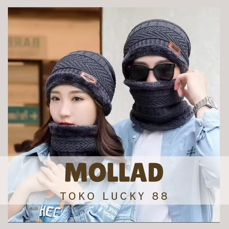 Jual XQ8037 Hat scarf baggy fur Topi Syal Bulu Set Musim Dingin Winter ...