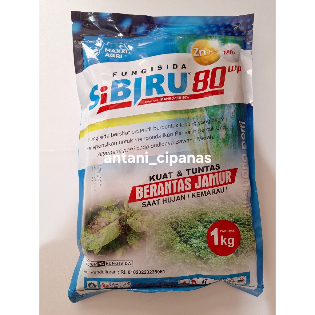 Jual Fungisida SIBIRU 80WP 1KG Mankozeb Biru Plus Zinc dan Mn | Shopee ...